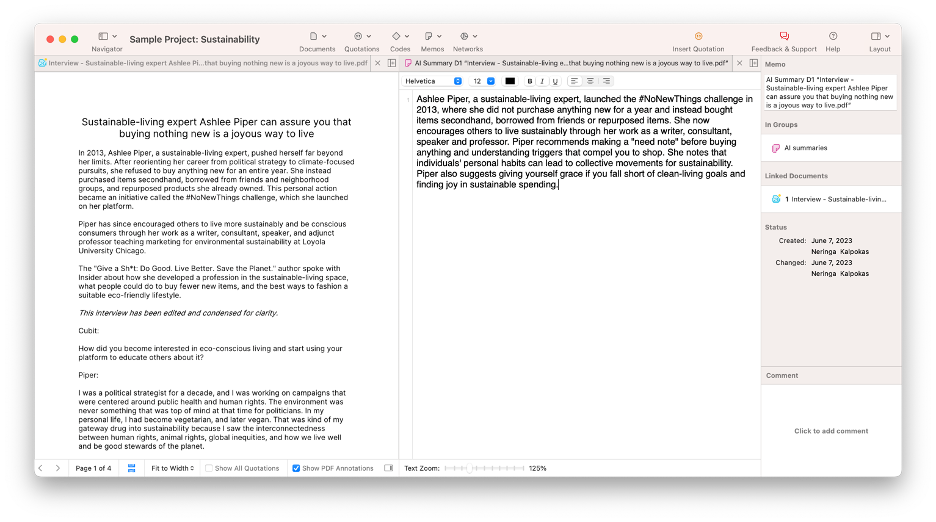 AI Summaries for Large Data Sets | Guide, Coding & Insight - ATLAS.ti